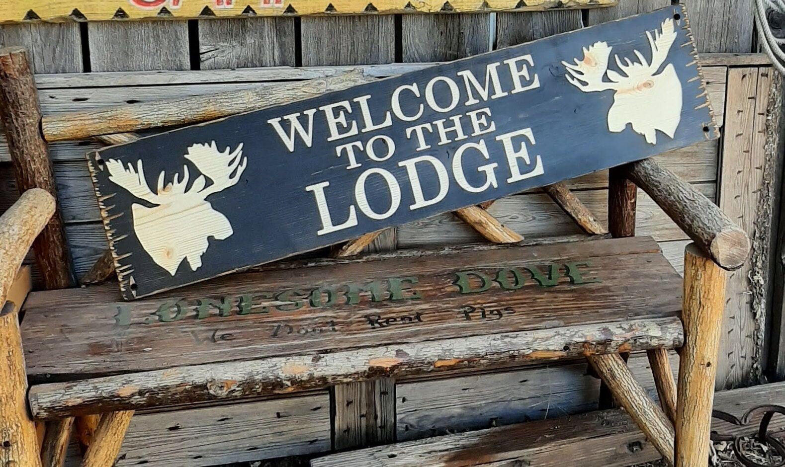 WELCOME to the LODGE Rustic Carved Wood Sign Cabin Décor | Etsy