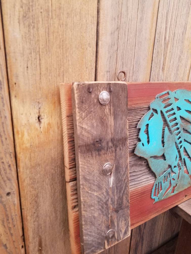 Native American Art Piece/Rustic Wood Sign/Vintage Inspired/Cabin/Home ...