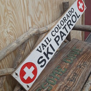 Vail Colorado/ski Patrol/carved/rustic/wood/sign/cabin/lodge/snow ...