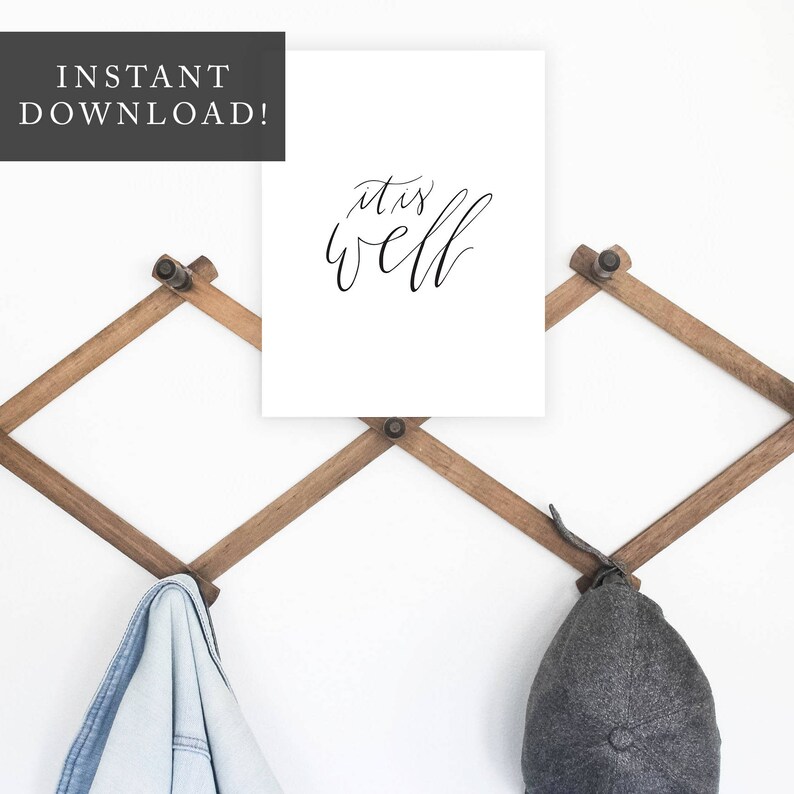 It is Well Digital Download, Hymn Art, Simple Decor, Printable Wall Art ...