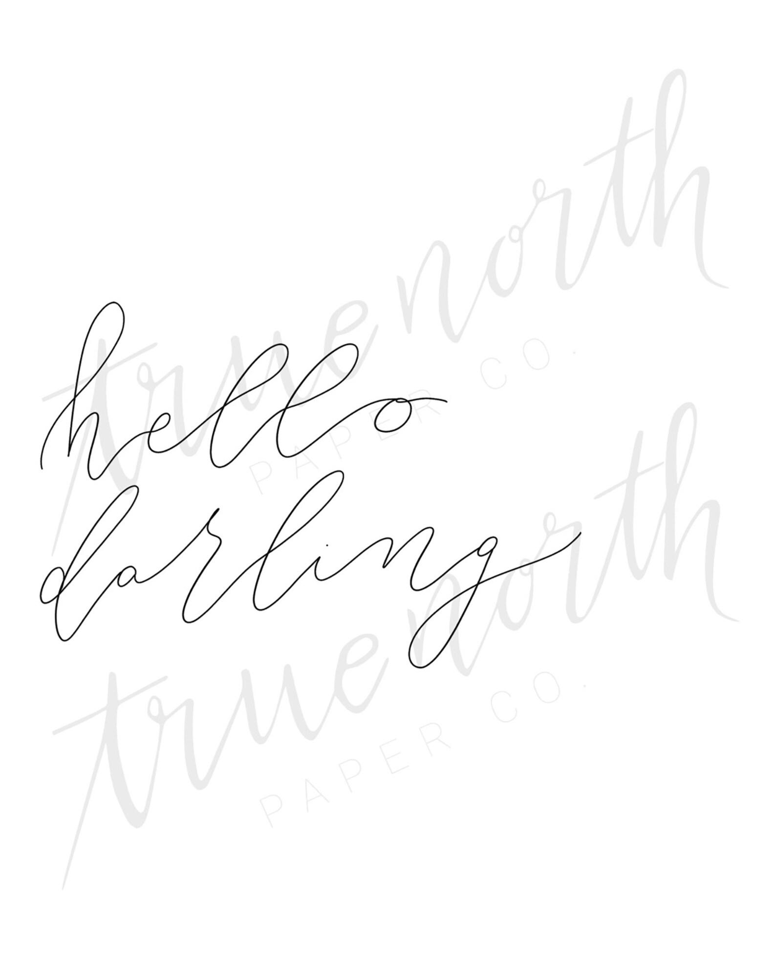 Hello Darling Print, Digital Download, Minimalist Print, Office Decor ...