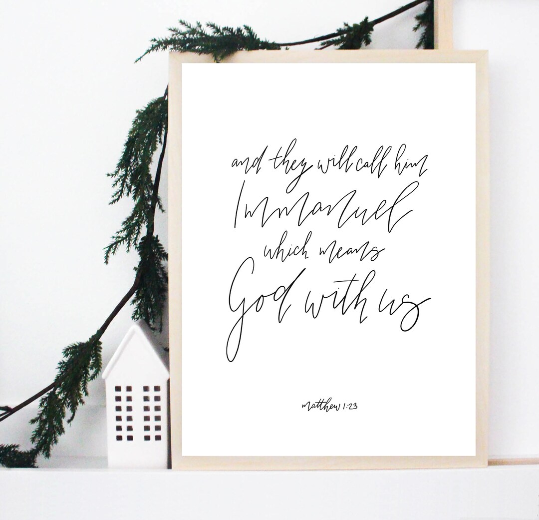 God With Us Print, Matthew 1:23 Print, Printable Christmas Decor ...