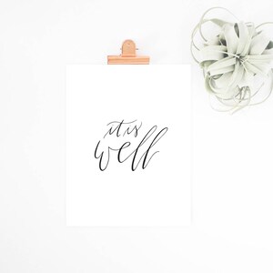 It is Well Digital Download, Hymn Art, Simple Decor, Printable Wall Art ...