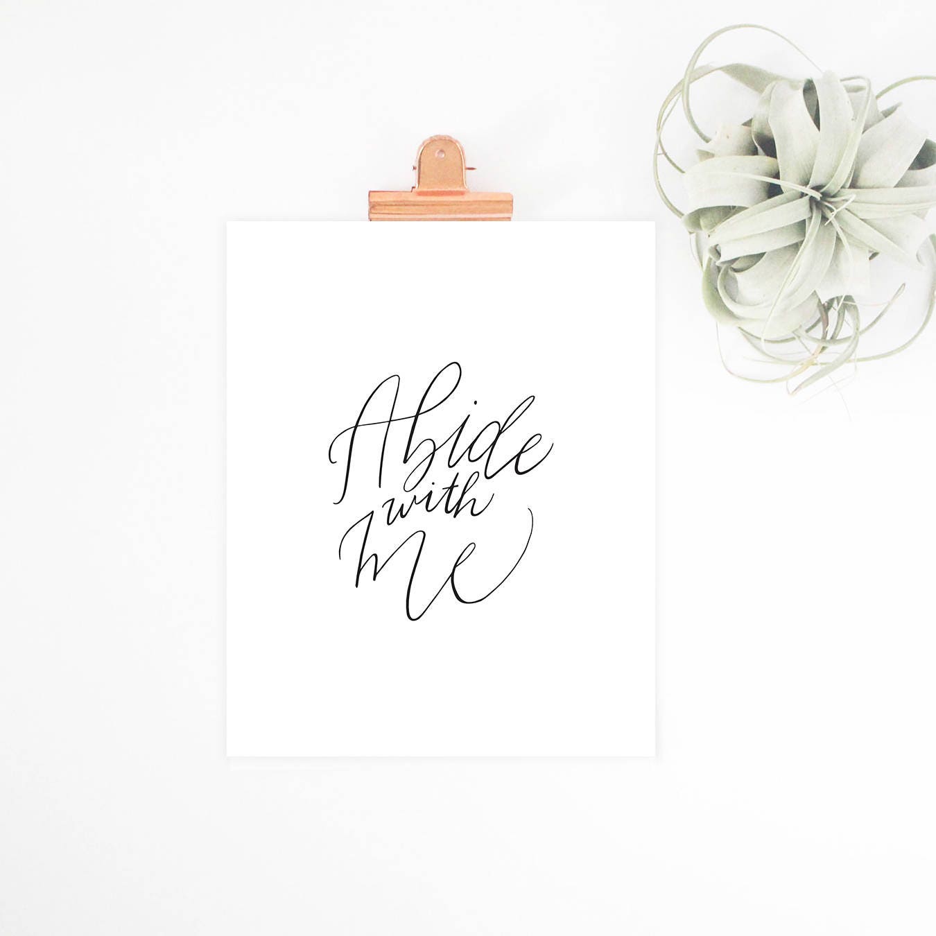 Abide With Me Print, Digital Download, Scripture Wall Art, Printable ...