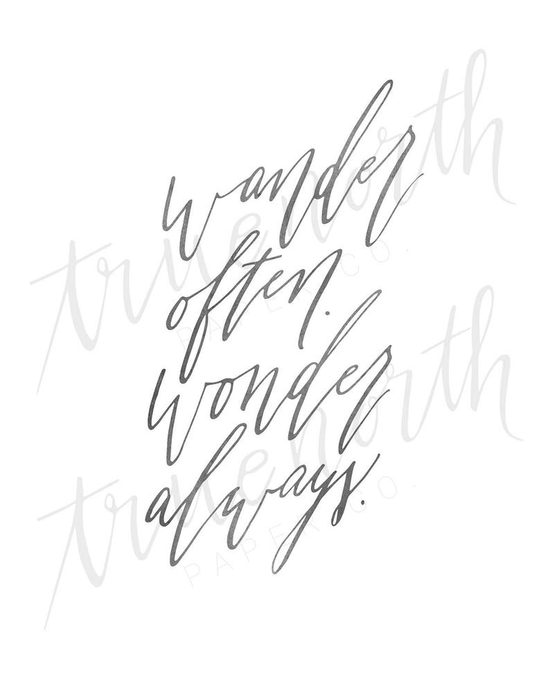 Wander Often Wonder Always Print, Digital Download, Simple Home Decor ...