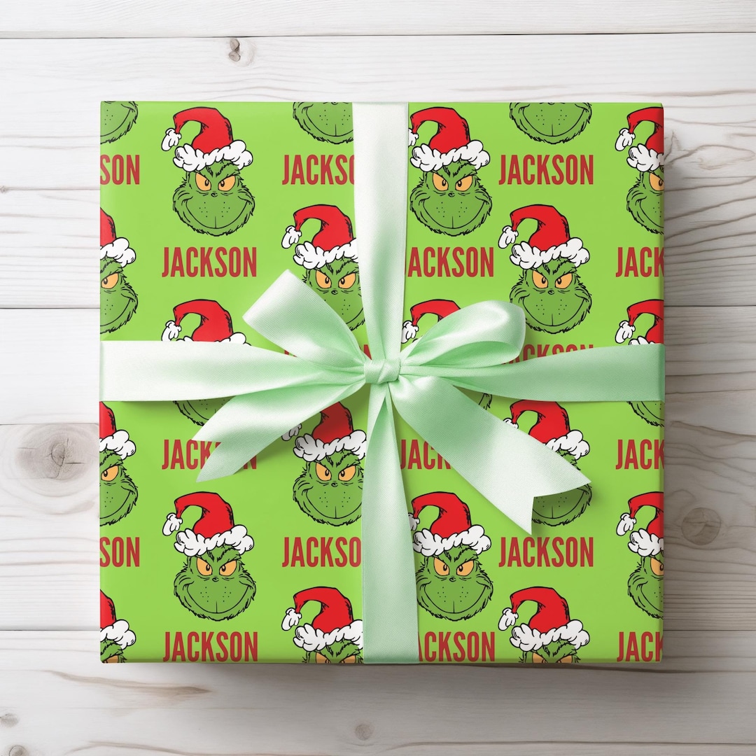 Grinch Wrapping Paper | Grinch Personalized Wrapping | Name Gift Wrap ...