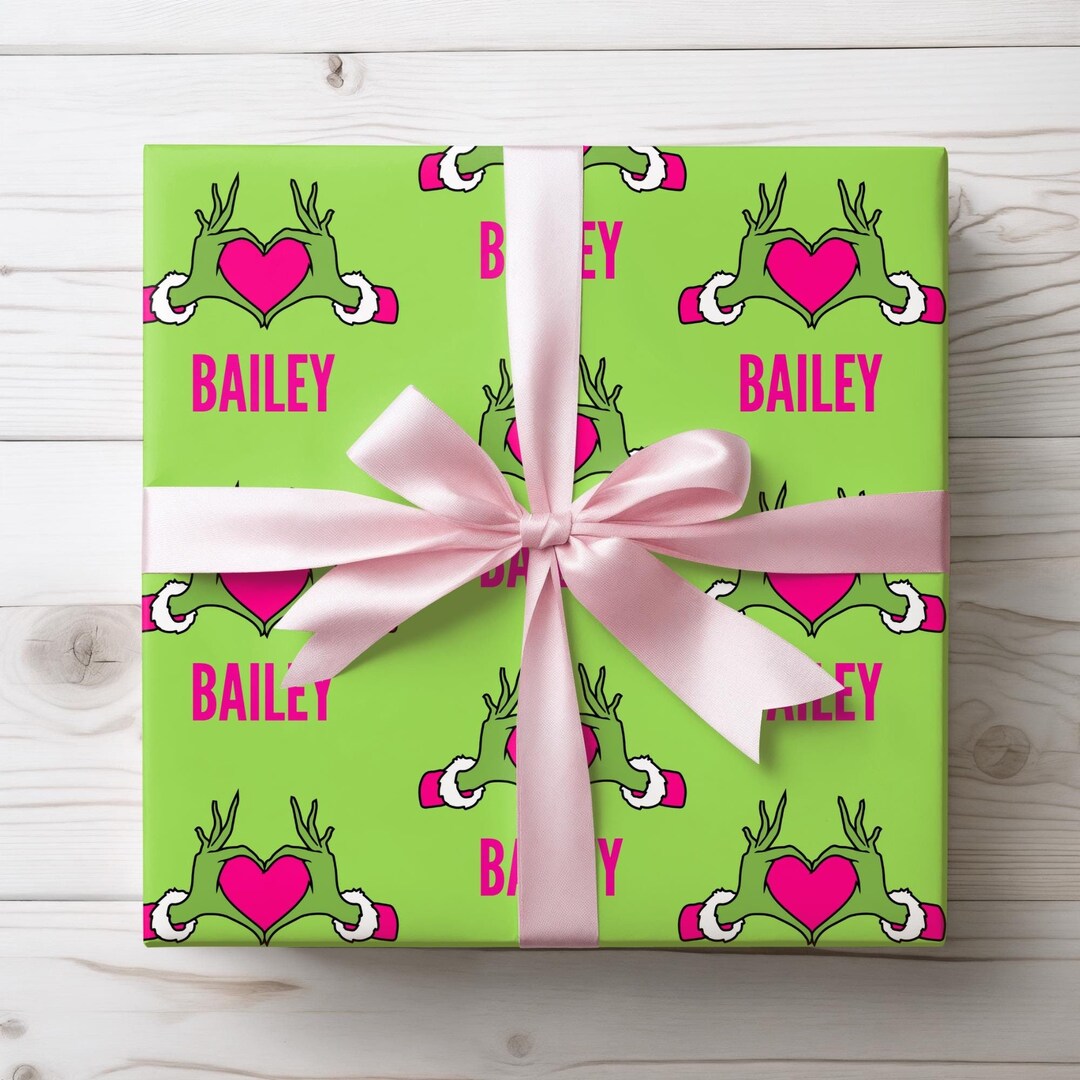 Grinch Wrapping Paper | Grinch Personalized Wrapping | Name Gift Wrap ...