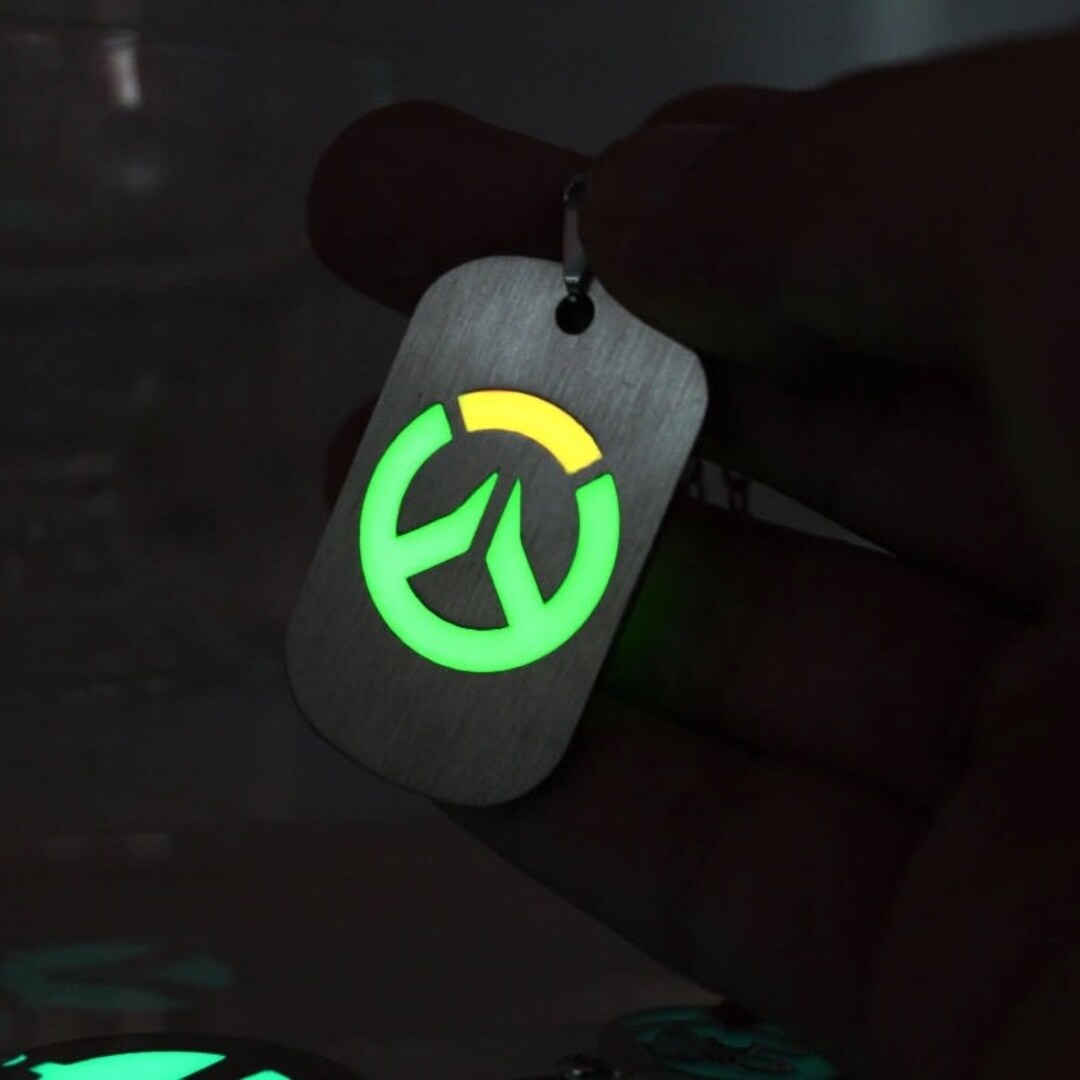 Overwatch Emblem Glowing in the Dark Necklace / Keychain - Etsy