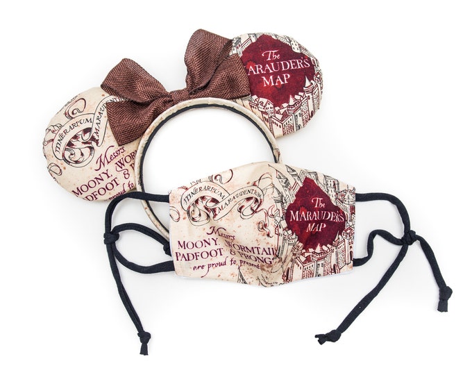 Marauders Map Inspired Face Covering Mask Only or Matching Bundle - Etsy