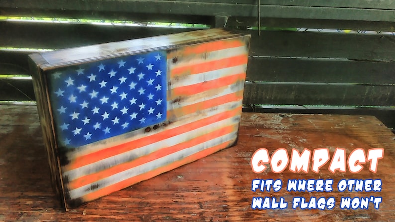 American Flag, Wall Cabinet, Compact, Concealed, Secret Compartment ...