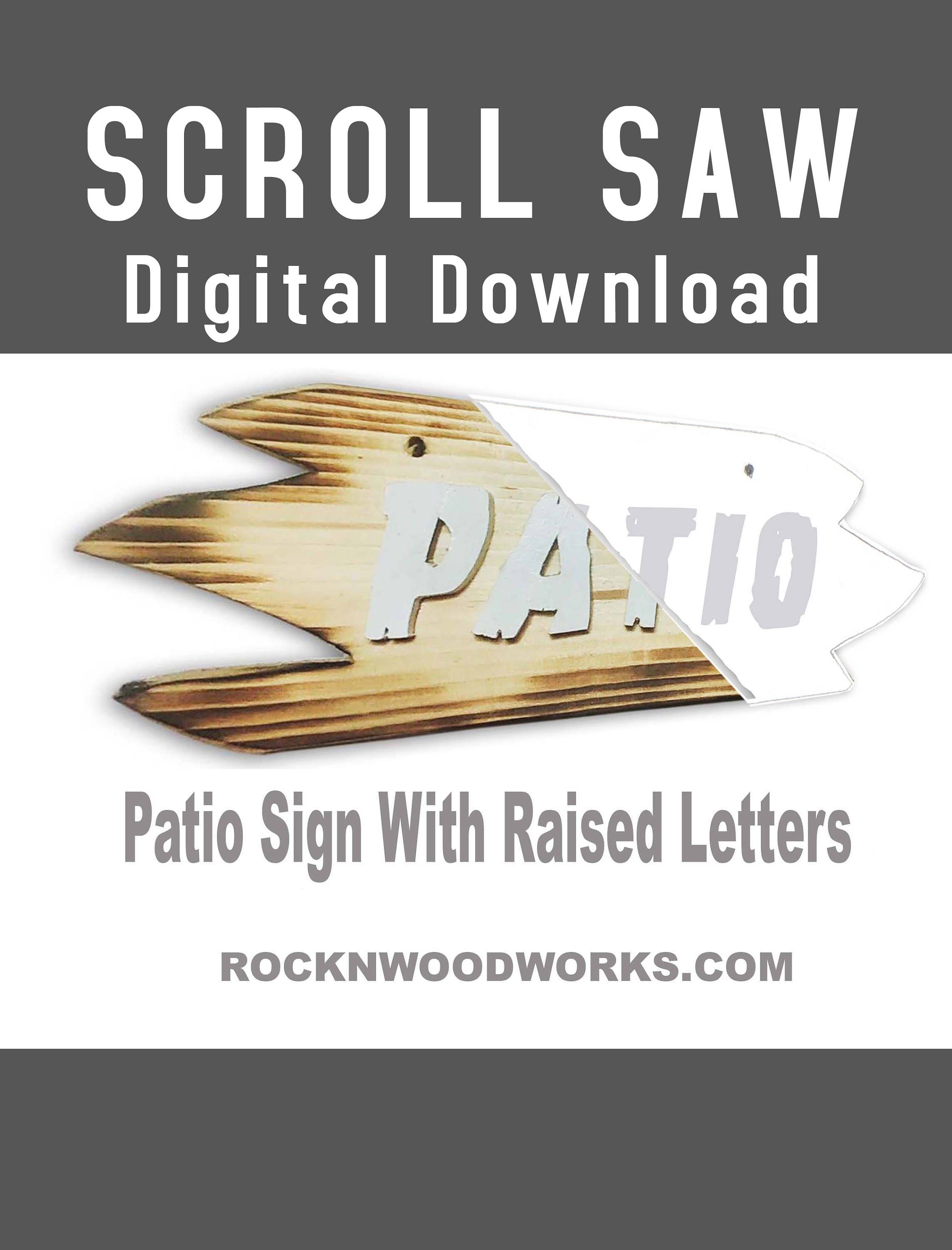 Scroll Saw Pattern Template Patio Sign Raised Letters Woodworking ...