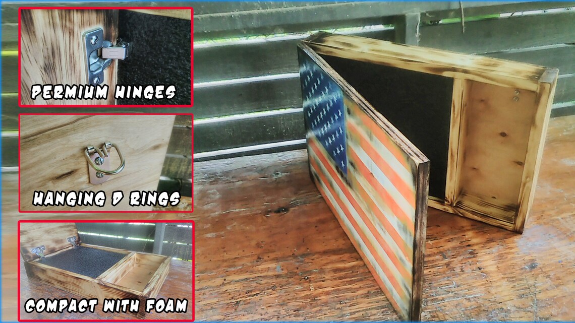 American Flag, Wall Cabinet, Compact, Concealed, Secret Compartment ...