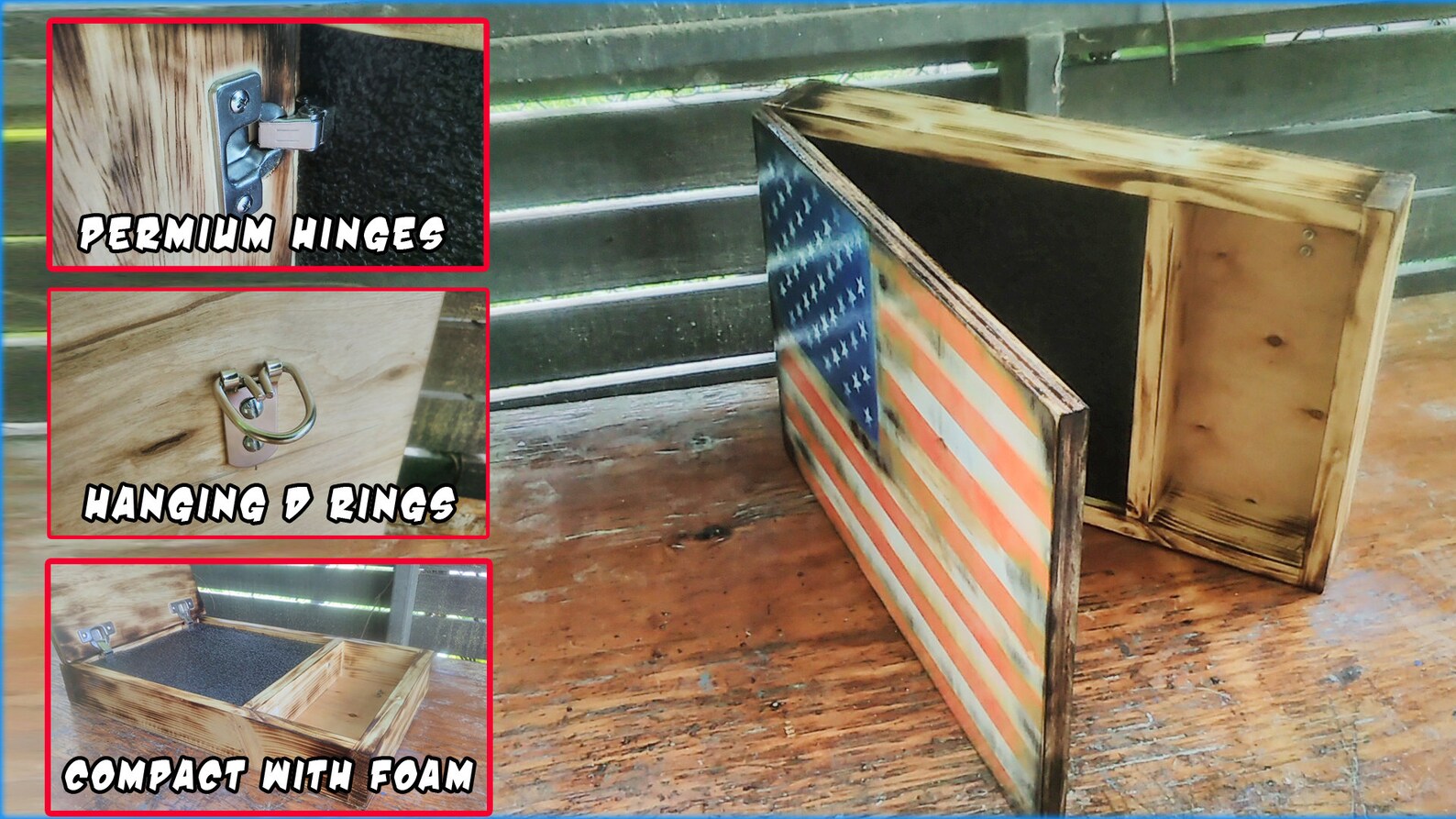 American Flag, Wall Cabinet, Compact, Concealed, Secret Compartment ...