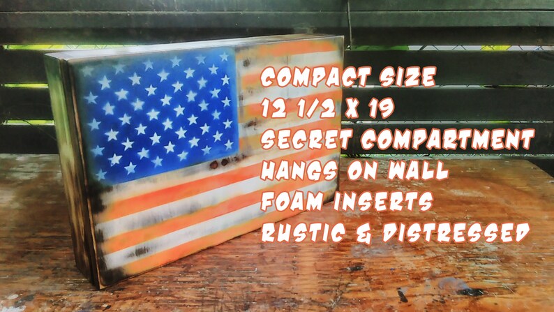 American Flag, Wall Cabinet, Compact, Concealed, Secret Compartment ...