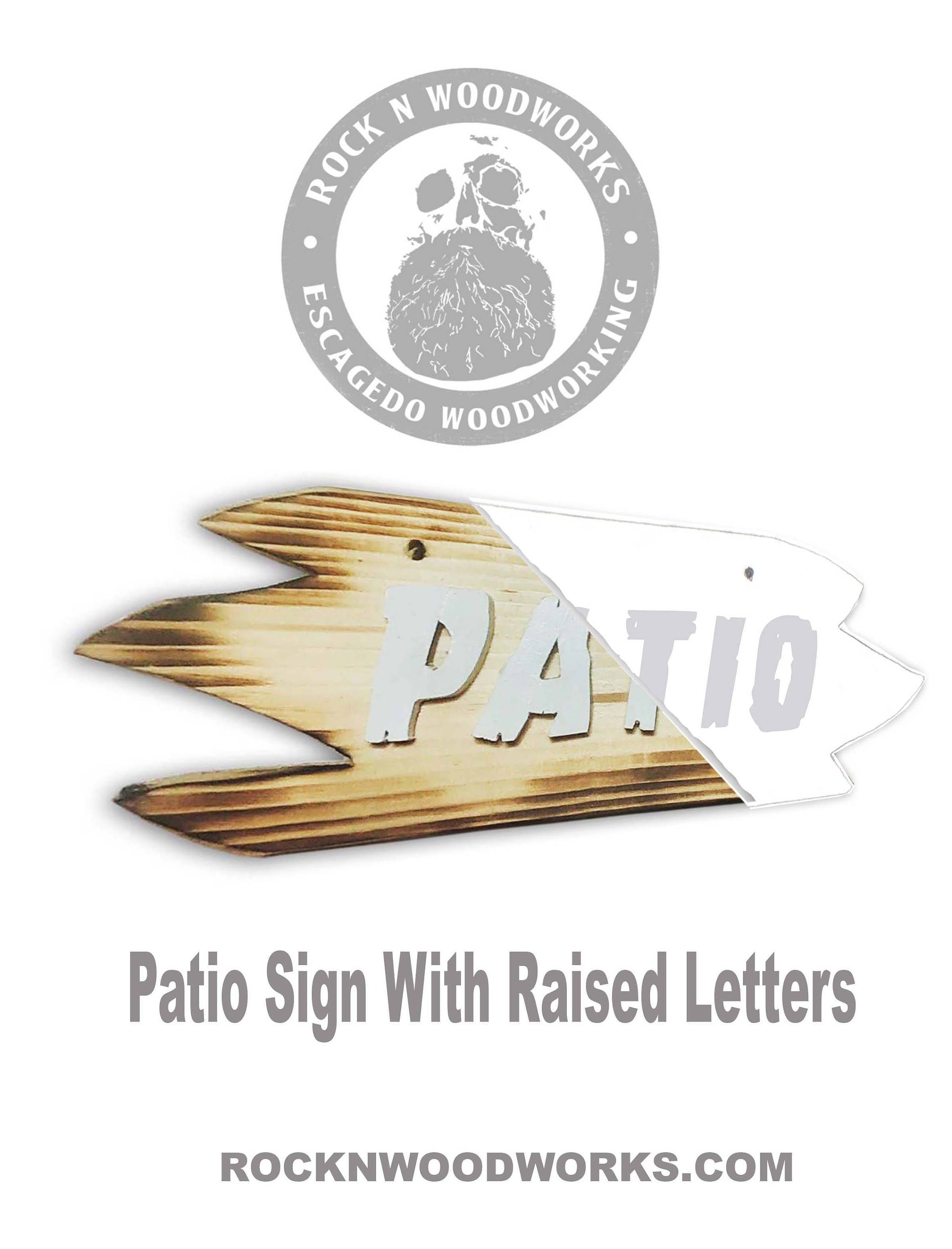 Scroll Saw Pattern Template Patio Sign Raised Letters Woodworking ...