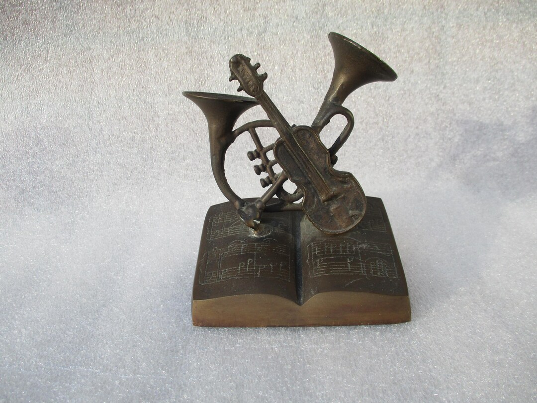 Bronze Sculpture, Paperweight in the Shape of Musical Instruments. - Etsy