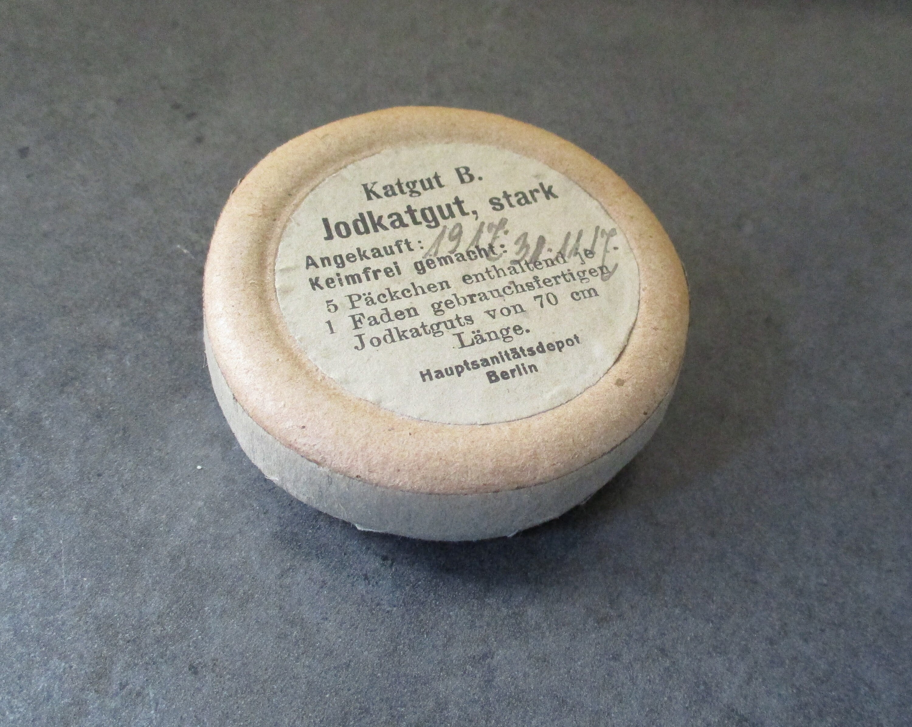 Iodine-catgut B, Suture From WW1, Purchased in 1917, Germany. unopened ...