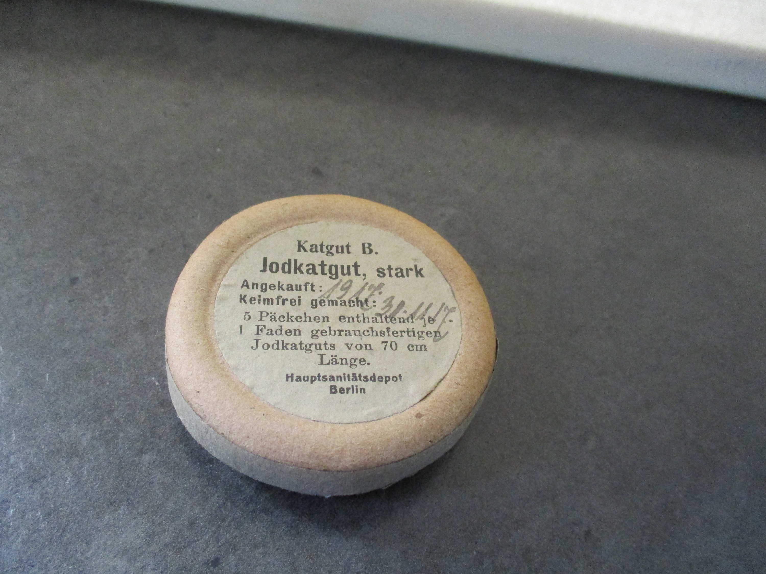 Iodine-catgut B, Suture From WW1, Purchased in 1917, Germany. unopened ...