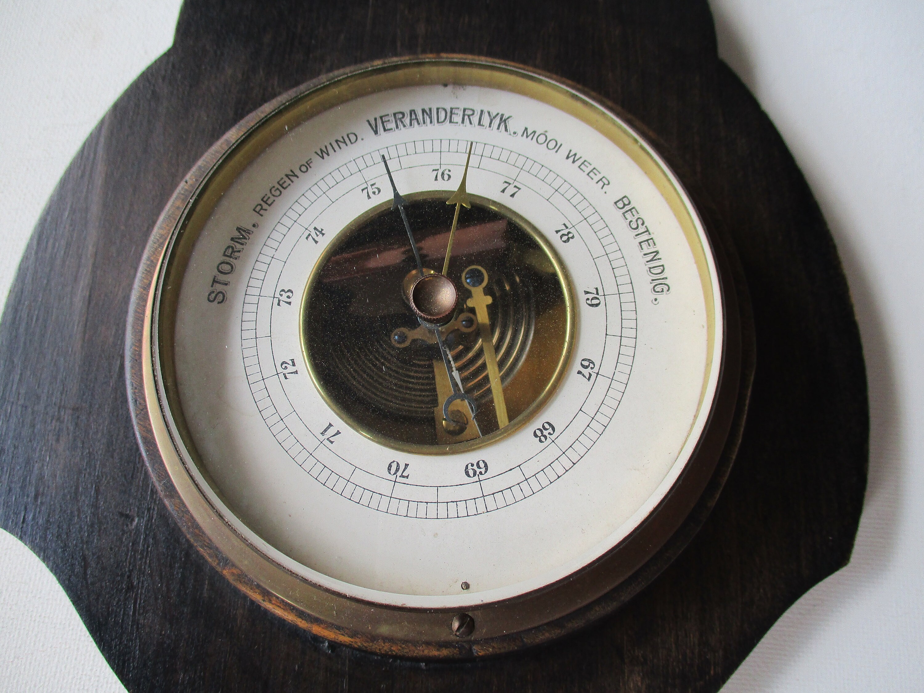 Barometer Attachment Thermometer Black Oak Half Last - Etsy