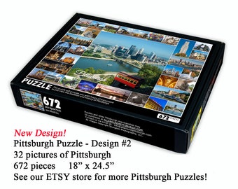 Pittsburgh Collage Puzzle 672 Pieces Pittsburgh Jigsaw | Etsy