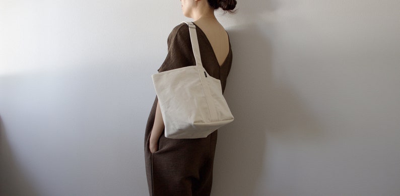 Reversible Canvas Bucket-style Shoulder Bag, 6 Pockets - Etsy