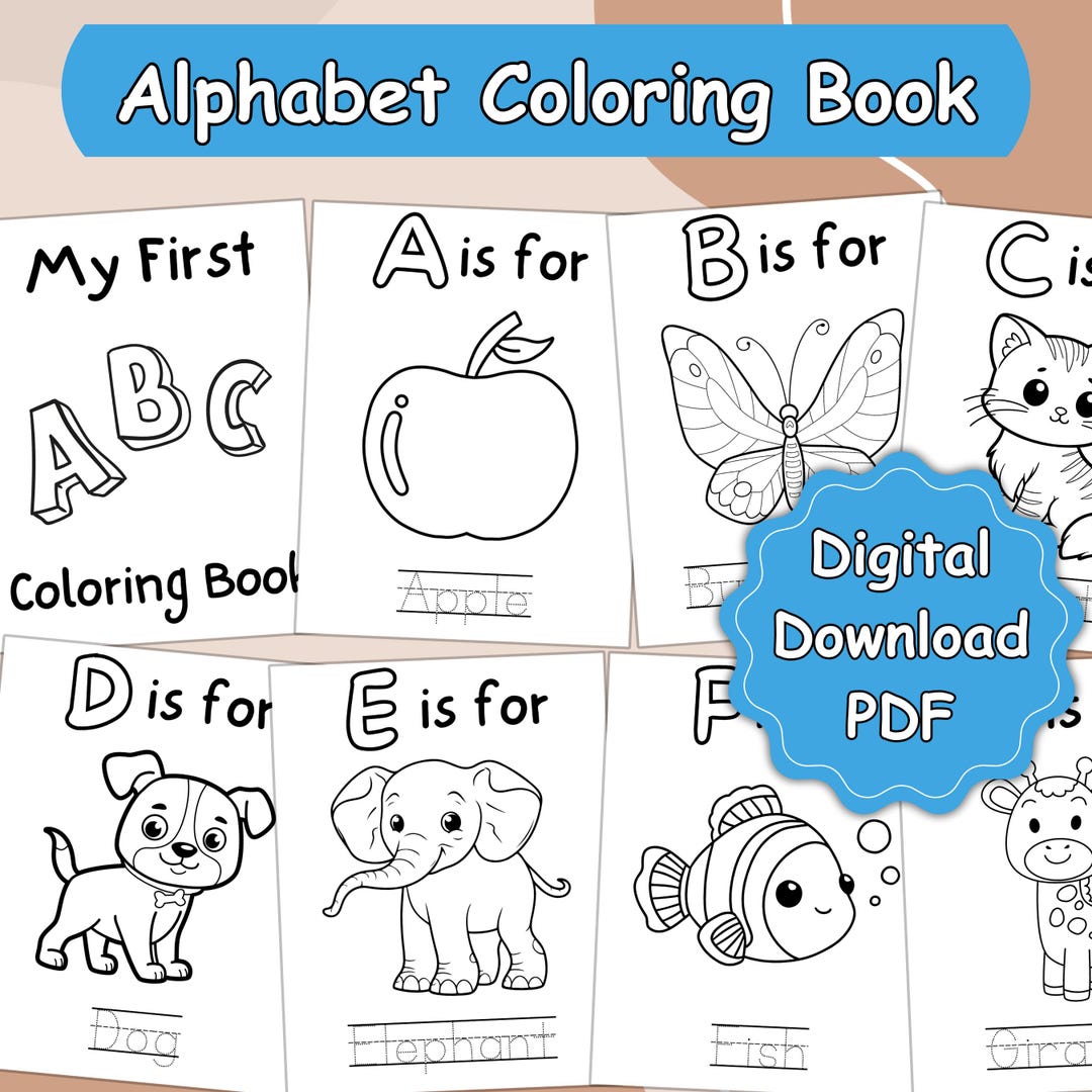 My First ABC Coloring Book Digital Download PRINTABLE Alphabet Coloring ...