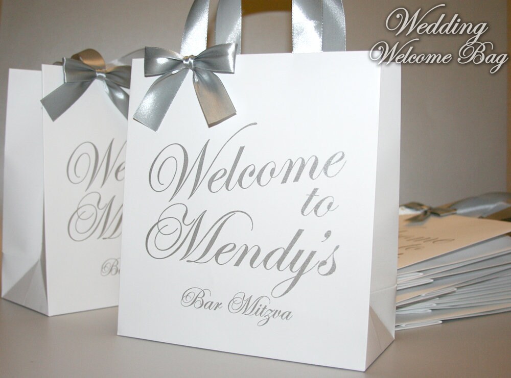 Welcome Custom Logo Gift Bag With Ribbon Bow and Handles - Etsy