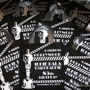 20 Gold Hollywood Party Favor Bags Custom Movie Theme Gift Bags ...