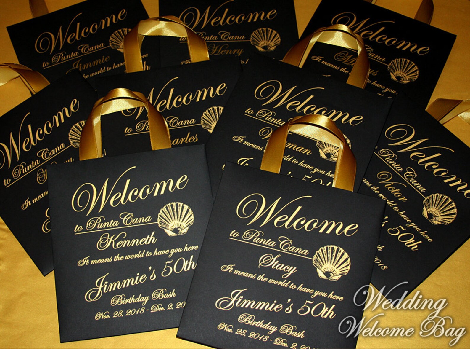 20 Welcome Gift Bags for Birthday Party With Satin Ribbon | Etsy