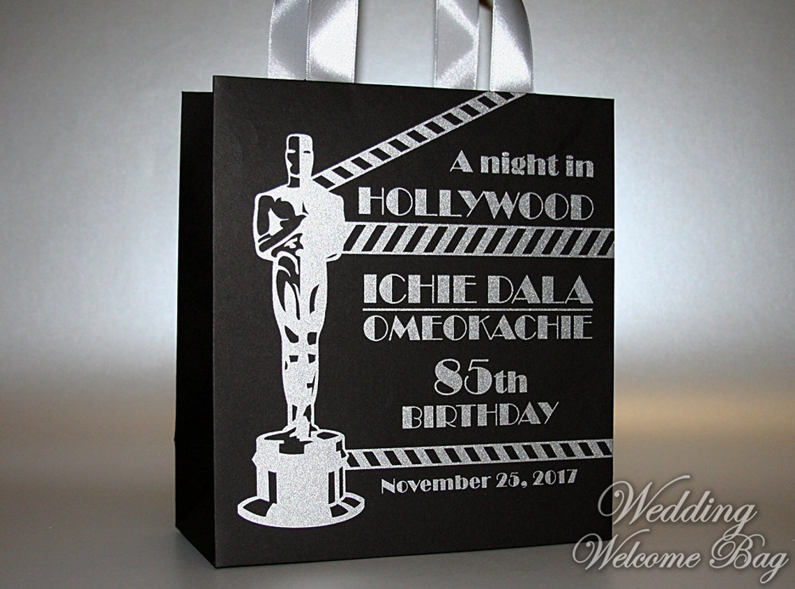 20 Gold Hollywood Party Favor Bags Custom Movie Theme Gift - Etsy