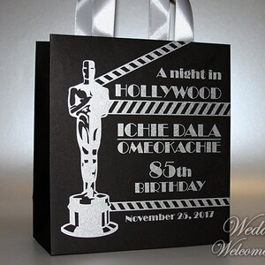 20 Gold Hollywood Party Favor Bags Custom Movie Theme Gift Bags ...
