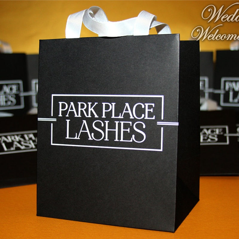 Black Paper Bag With Logo - Etsy