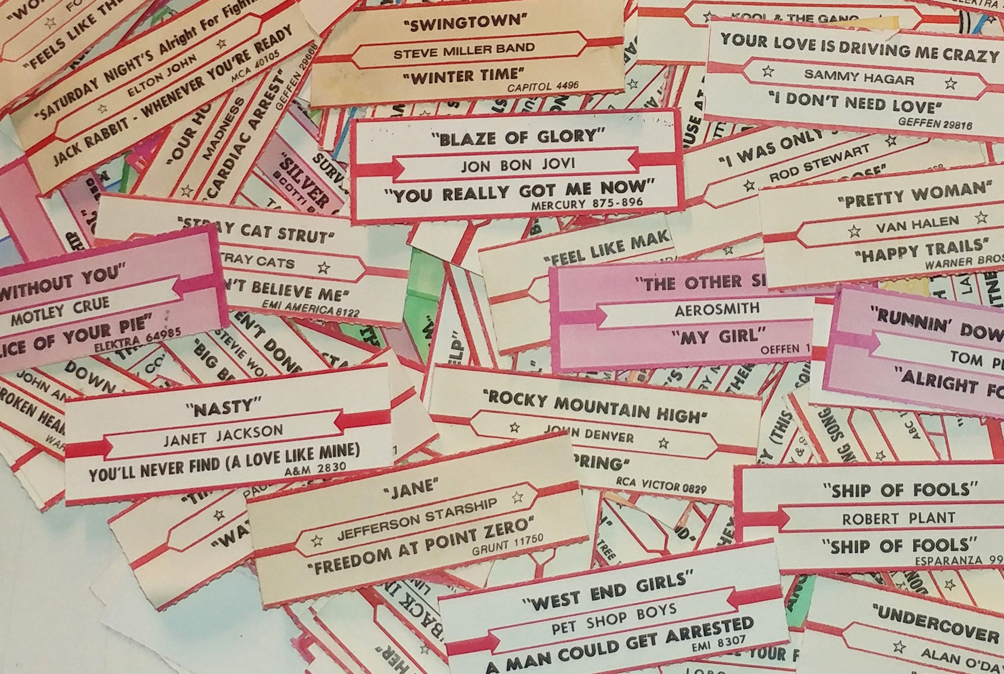 Vintage Jukebox Record Labels / Title Strips - Mixed Lot of 100 From 70 ...