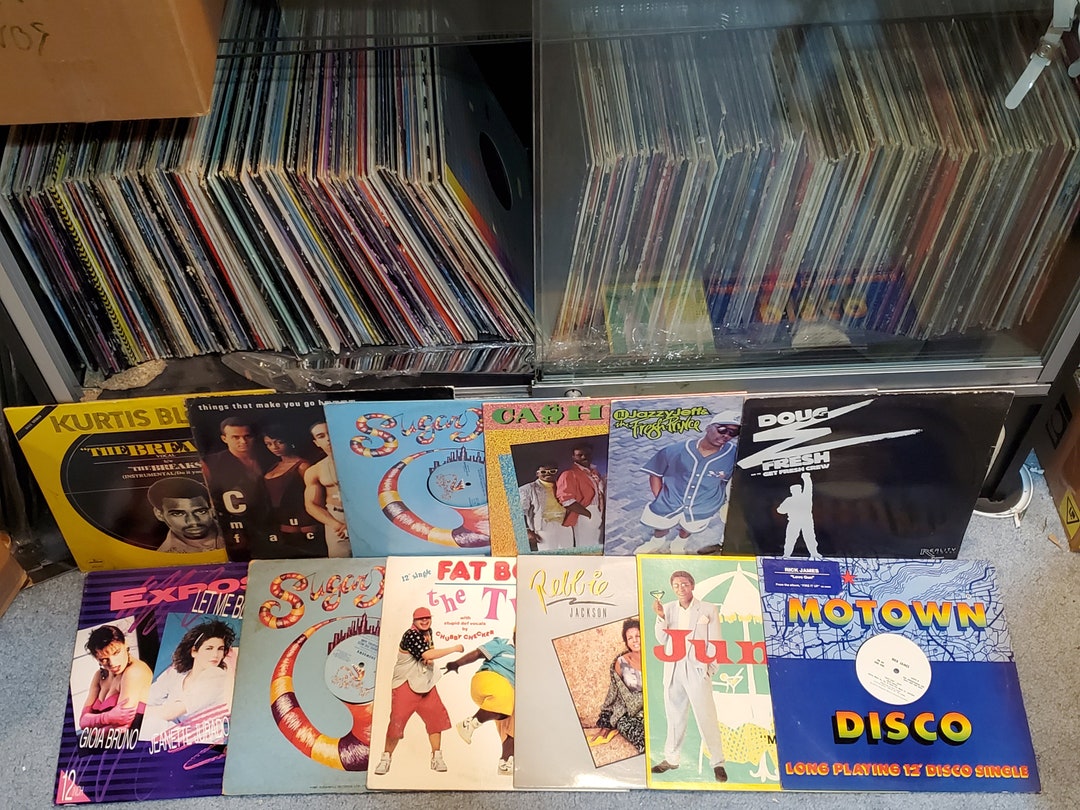 12 Vinyl Record Singles 70's 80's 90's Hip Hop Old School Rap Disco ...