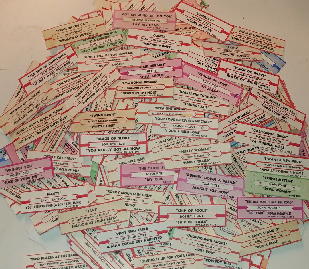 Vintage Jukebox Record Labels / Title Strips - Mixed Lot of 100 From 70 ...