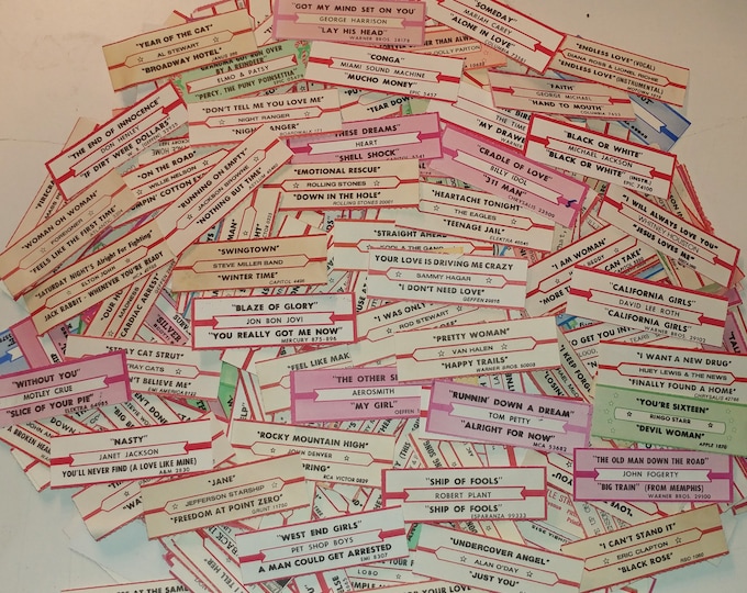 Vintage Jukebox Record Labels / Title Strips Mixed Lot of 100 From 70's ...