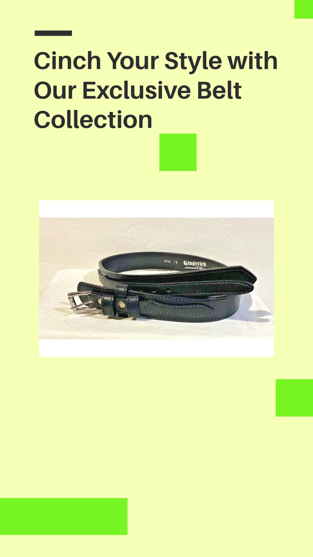 Men's Genuine Black Leather Ranger Style Belt Amish Hand Crafted in the ...