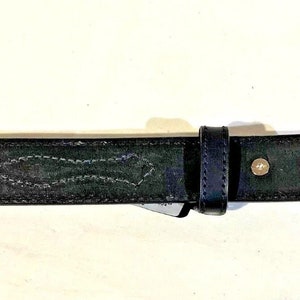 Men's Genuine Black Leather Ranger Style Belt Amish Hand Crafted in the ...