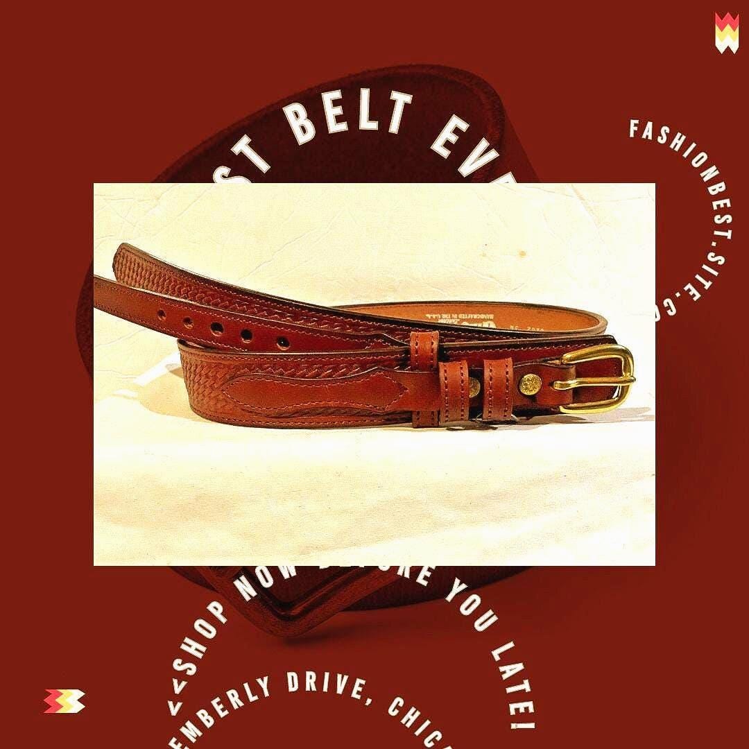 Men's Genuine Leather Ranger Style Belt Amish Hand Crafted in the USA ...