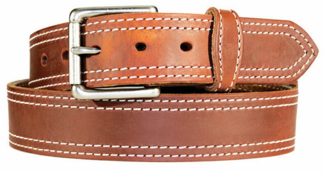 Men's Genuine Brown Leather Strap Casual/work Belt Amish Hand Crafted ...