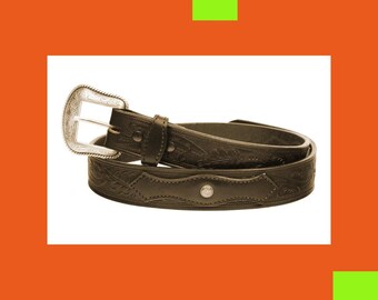 Men's Genuine Brown Leather Strap Casual/work Belt Amish Hand Crafted ...