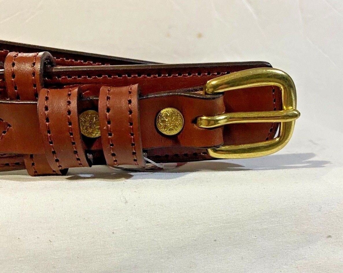 Men's Genuine Leather Ranger Style Belt Amish Hand Crafted in the USA ...
