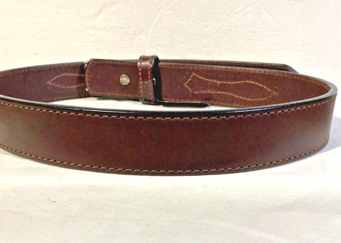 Men's Genuine Brown Leather Ranger Style Belt Amish Crafted in USA - Etsy