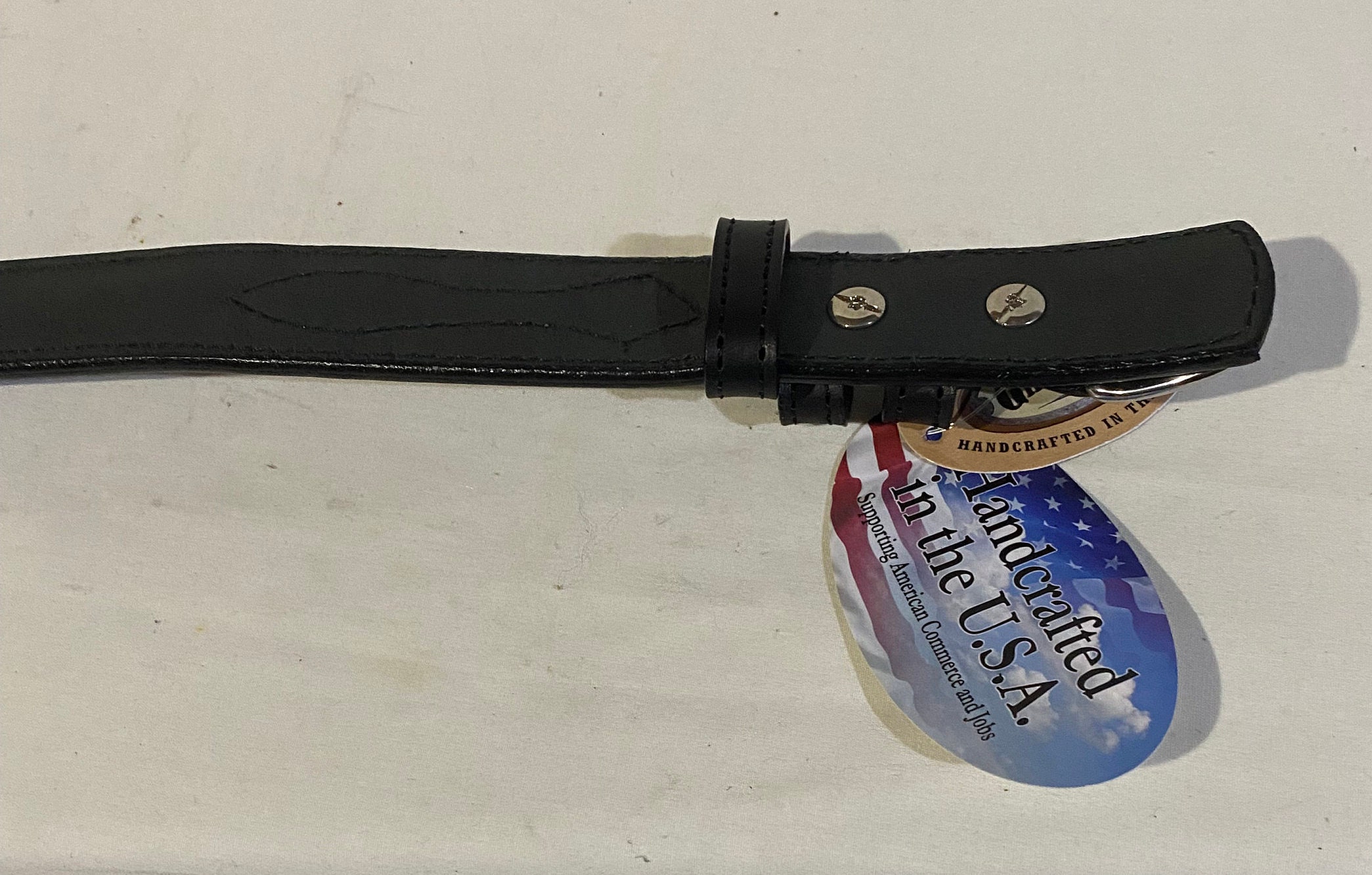 Men's Genuine Black Leather Ranger Style Belt Amish Hand Crafted Made ...