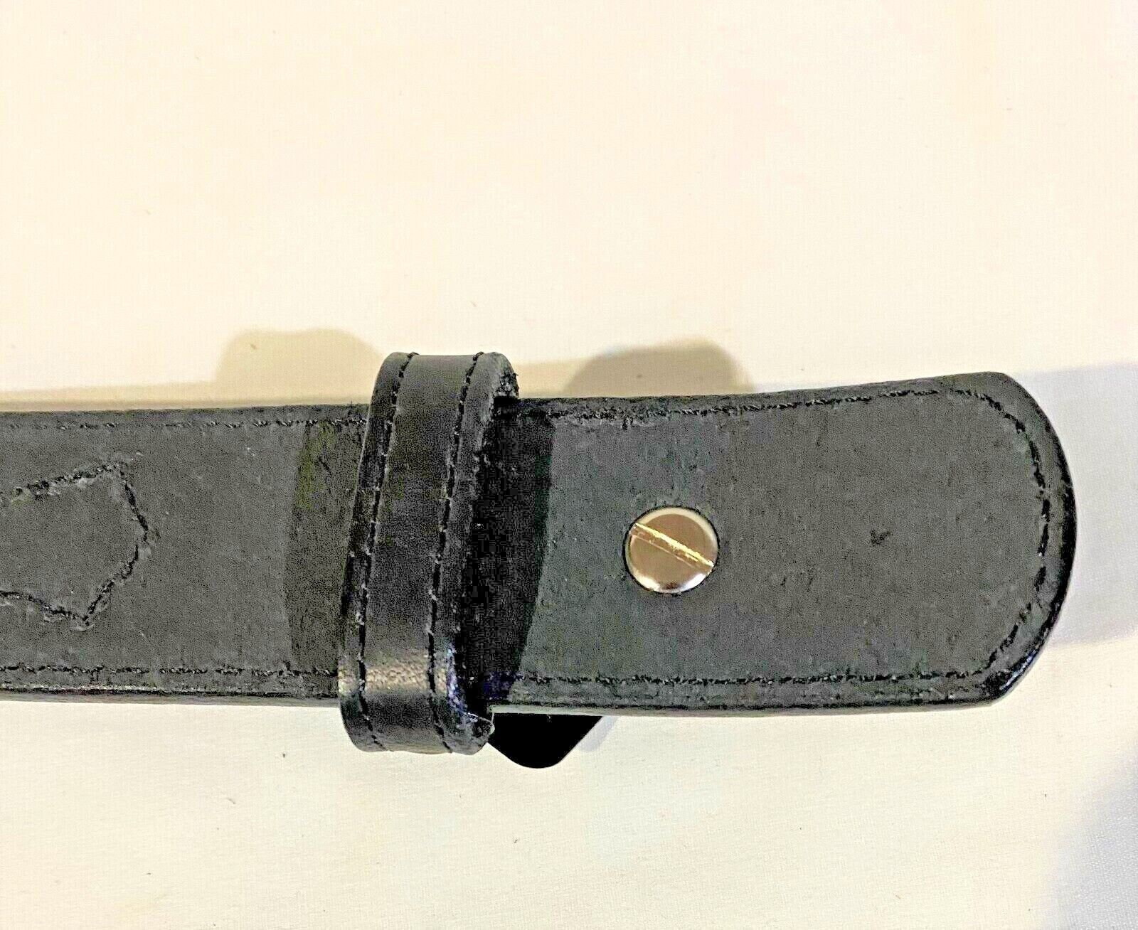 Men's Genuine Black Leather Ranger Style Belt Amish Hand Crafted in the ...