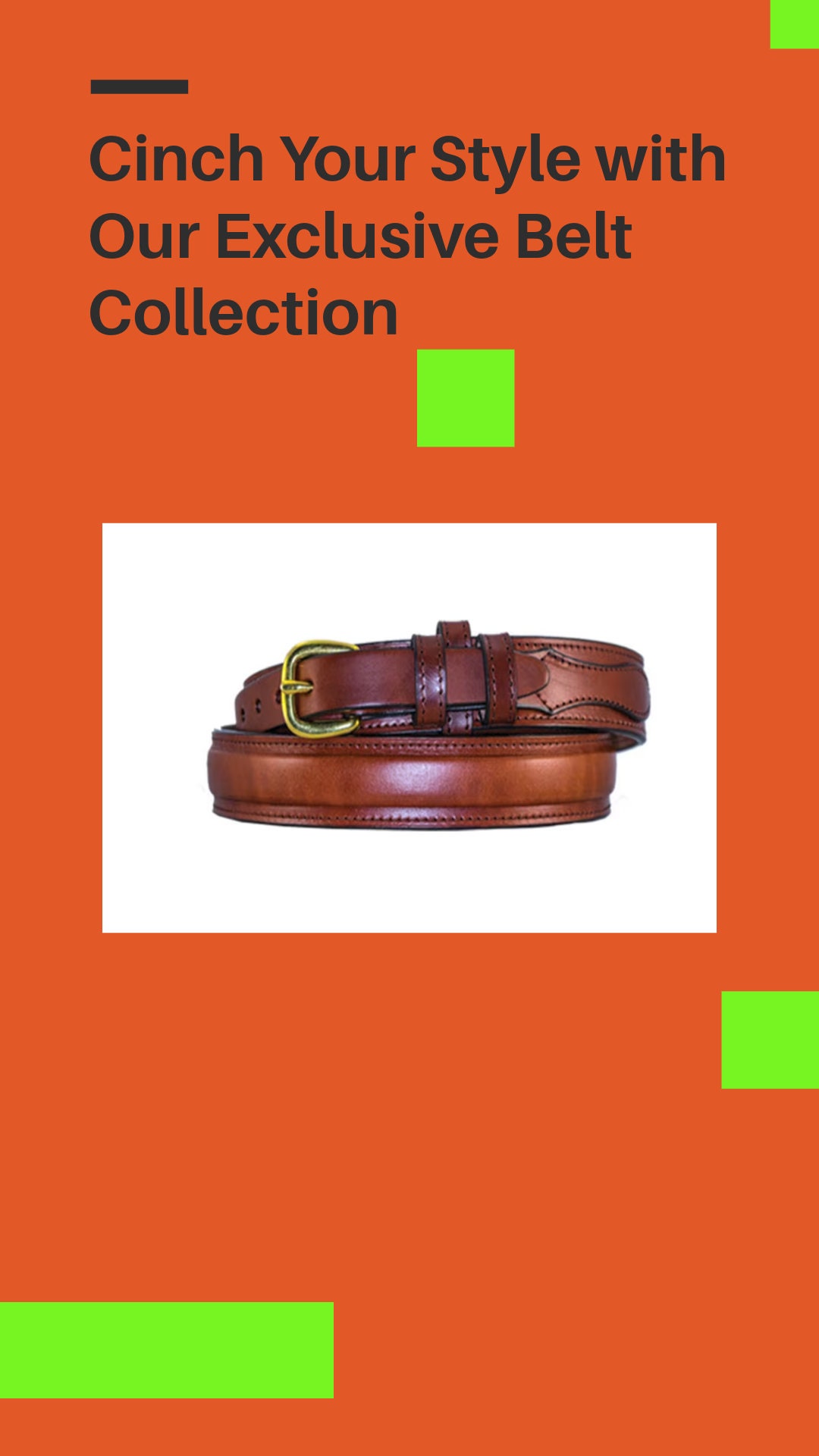 Men's Genuine Lite Brown Leather Ranger Style Belt Amish Crafted Made ...