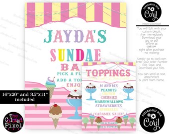 Sundae Bar Poster - Etsy