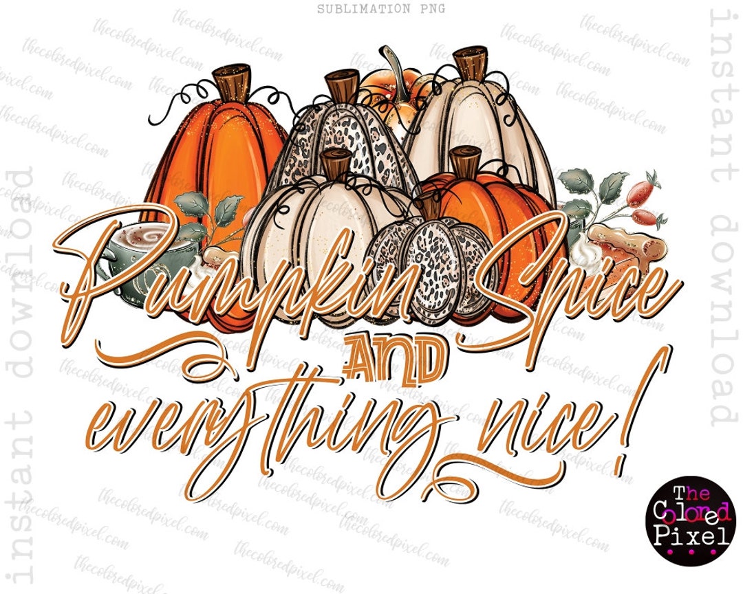 Pumpkin Spice Clipart for Fall Png Doodle Pumpkin Hand Drawn - Etsy