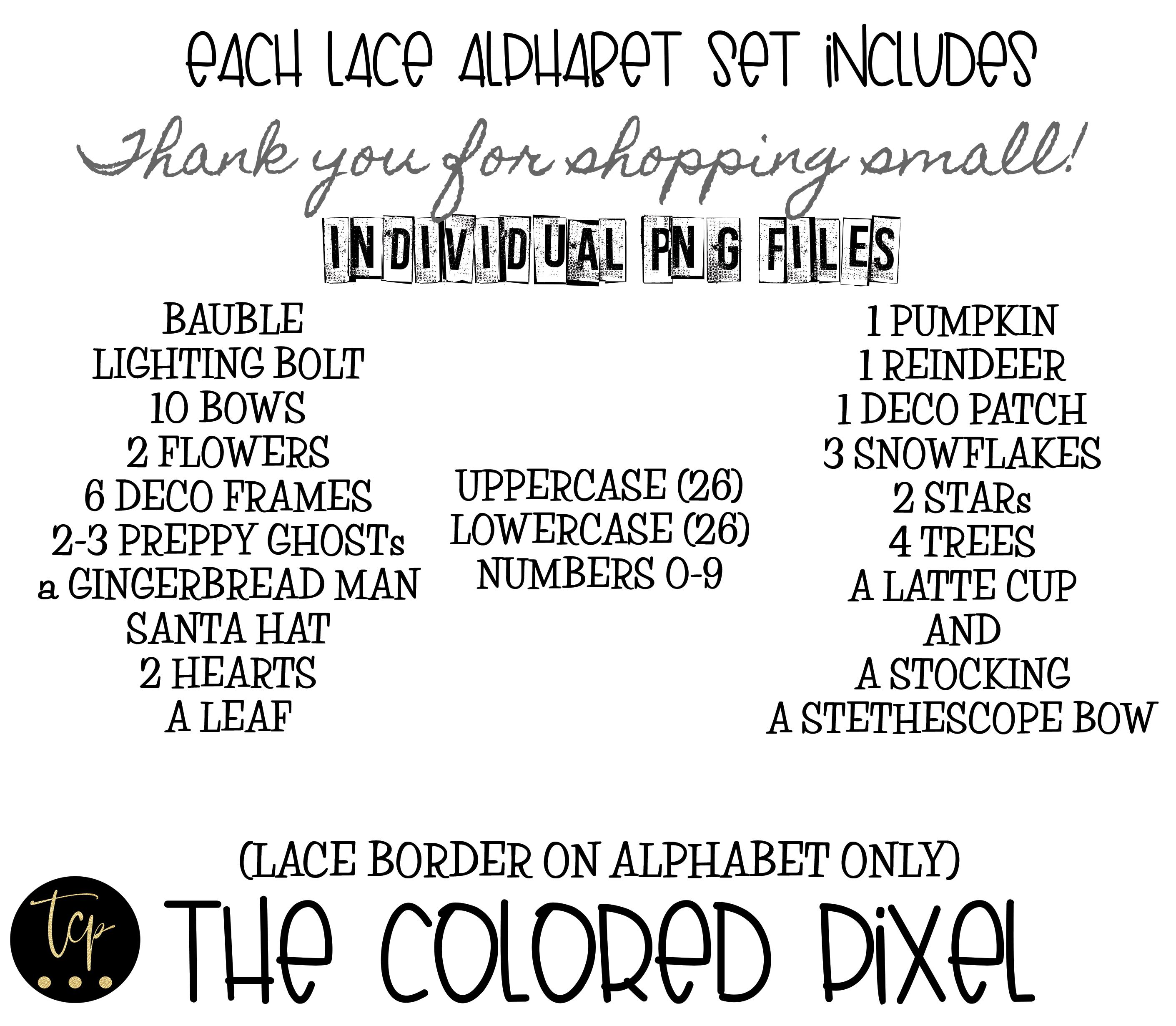 Lace Retro Alphabet PNG Bundle: Hot Pink, Grey, and Black, Checkered ...