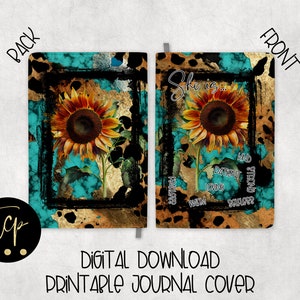 Rustic Sunflower Journal Cover: Printable PNG (digital Download) - Etsy